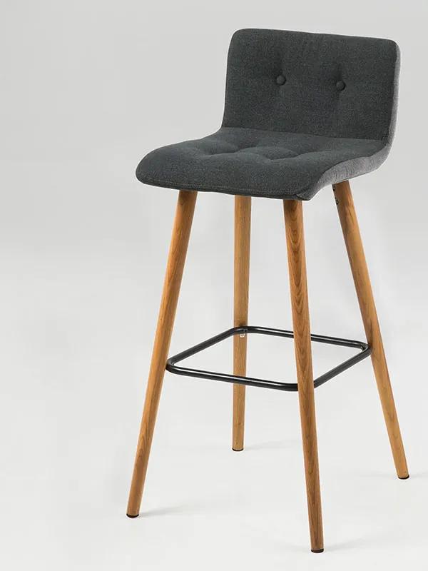 Barová židle Fredy (SET 2 ks), tm. šedá