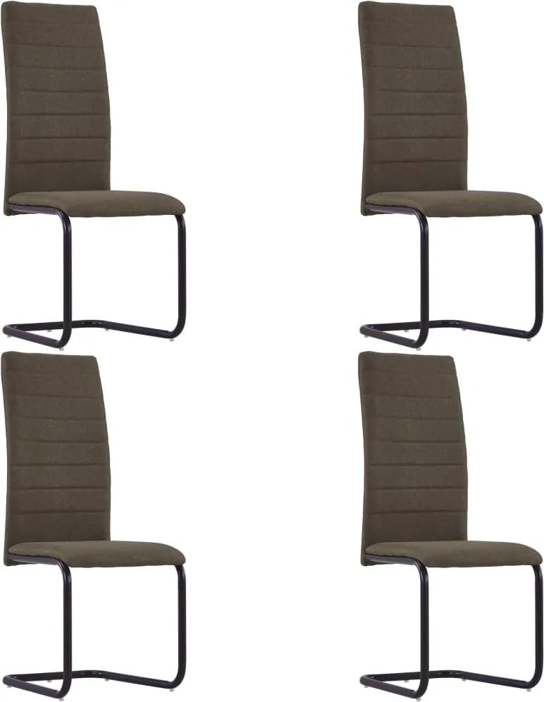 Jídelní židle Apa - 4 ks - textil | hnědé