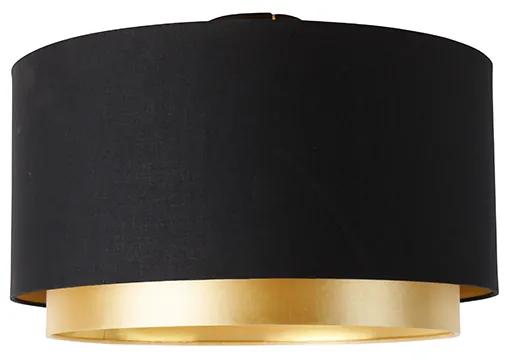 Moderní stropní svítidlo černé se zlatým duo stínem 47 cm - Combi