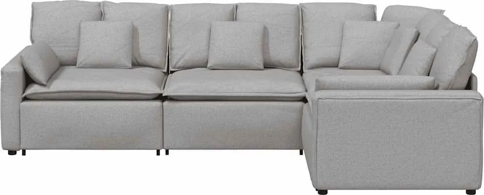 Modulární pohovka s polštáři textil obláčkově šedá 3321156