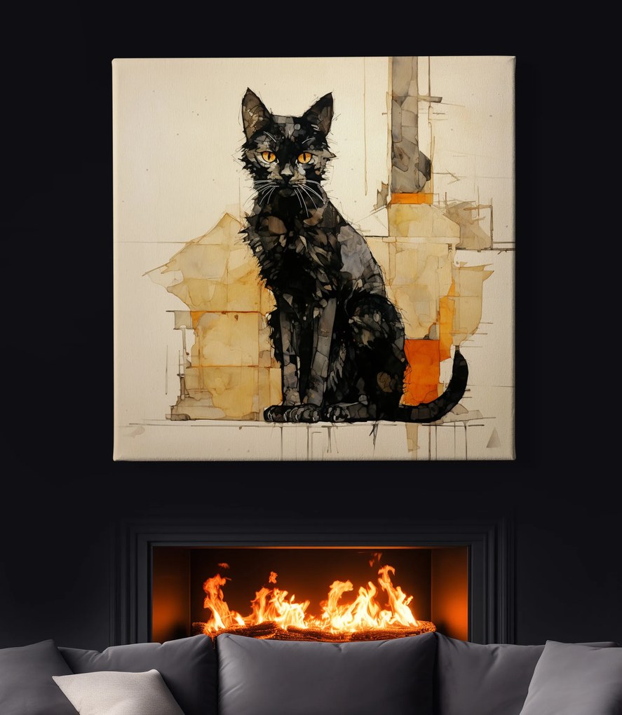 Obraz na plátně - Kočka pana Edgara FeelHappy.cz Velikost obrazu: 120 x 120 cm