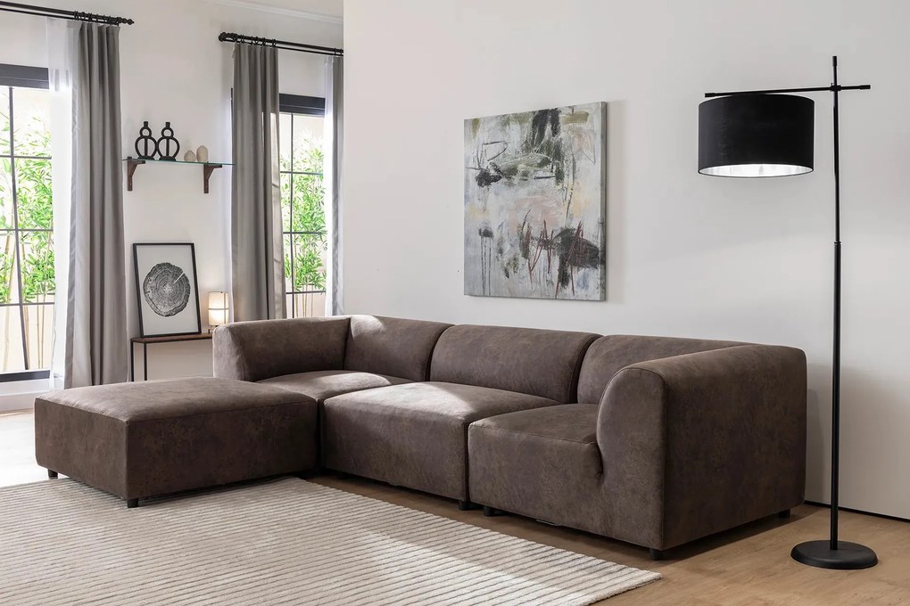 Hanah Home Rohová pohovka ALPHA hnědá levá