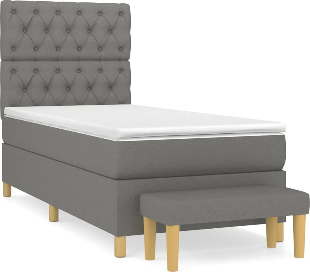 Box spring postel s matrací tmavě šedá 80 x 200 cm textil 3137350