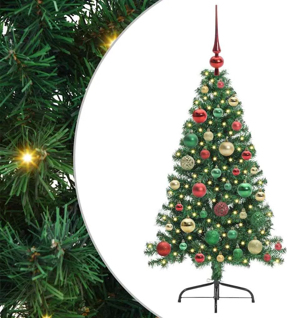 Umělý osvětlený vánoční stromeček Zelená 120 cm PVC 3396997