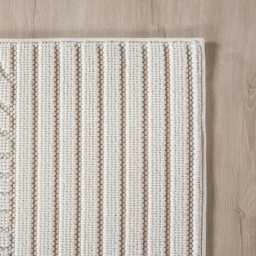 Ayyildiz, Kusový koberec Helix 2201 cream kruh, 200x200, bílá, chodba / předsíň
