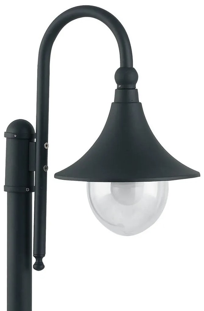 Černá zahradní lampa PAVIA IP44/E27/130 cm