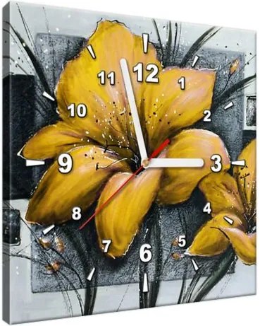 Tištěný obraz s hodinami Nádherné žluté Vlčí máky 30x30cm ZP2455A_1AI