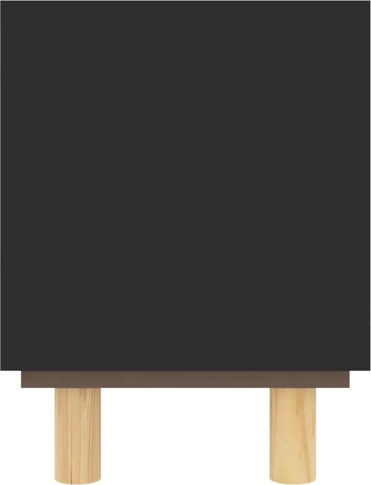 vidaXL TV stolek 80x30x40 cm masivní borovice a přírodní ratan [345613] Barva: Černá
