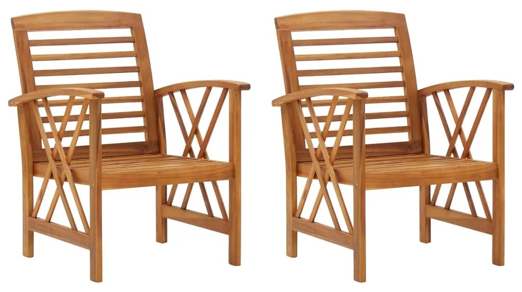 Zahradní židle 2 ks masivní akáciové dřevo - Default Title
