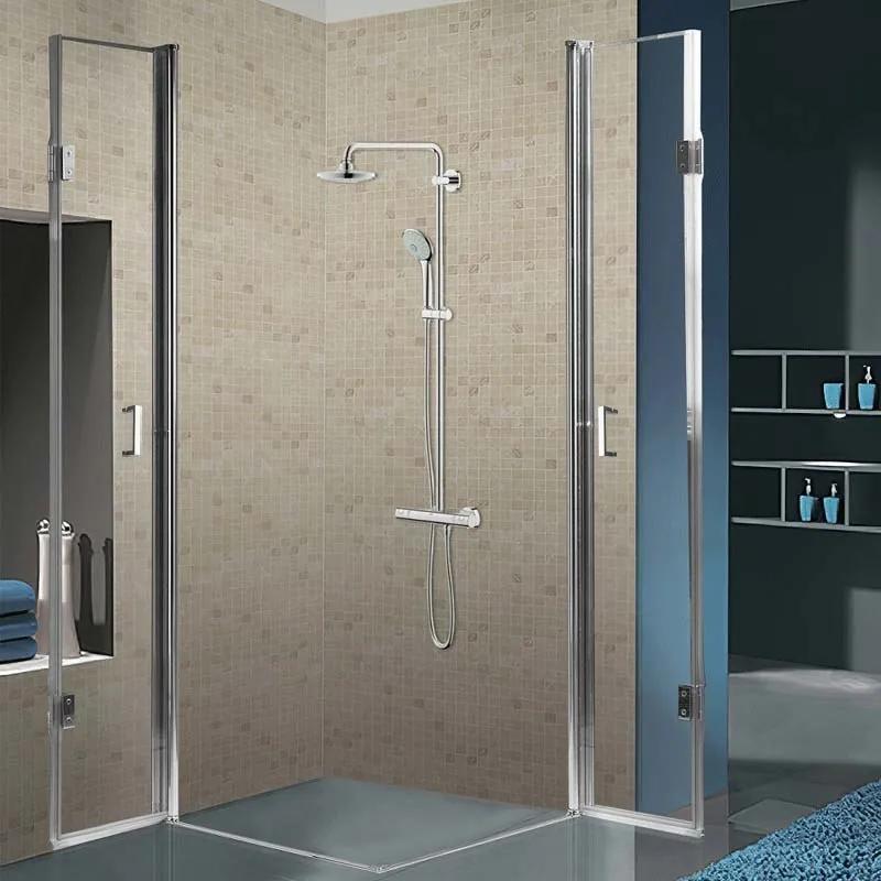 BPS-koupelny Čtvercový sprchový kout HYD-SK1290B 90x90 chrom/transparent + vanička HYD-OSV-ST02B černá