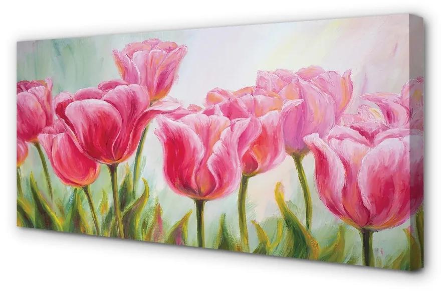 Obrazy na plátně tulipány obrázek 125x50 cm
