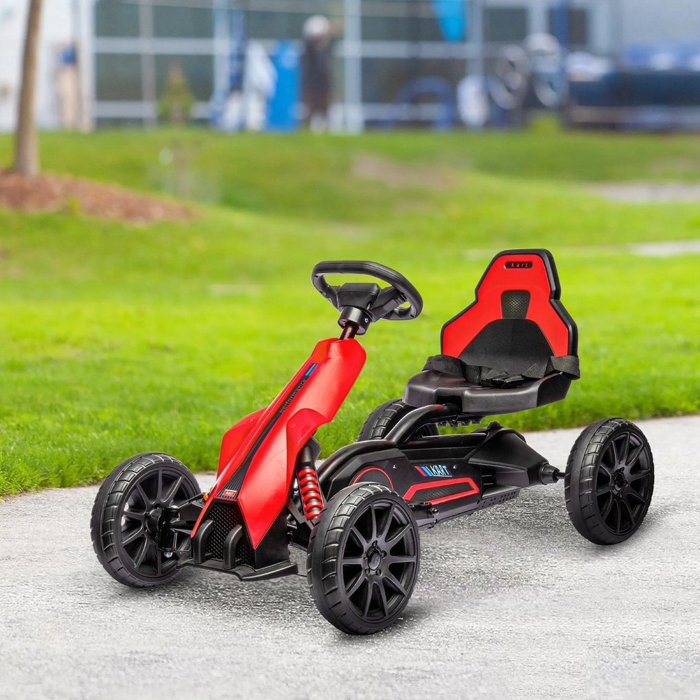 HOMCOM Elektrický Go-Kart pro Děti 3-8 Let s 12V Baterií, Nastavitelná Rychlost 3-5 km/h a Bezpečnostním Pásem, Nosnost 30 kg, Venkovní Použití, 100x…