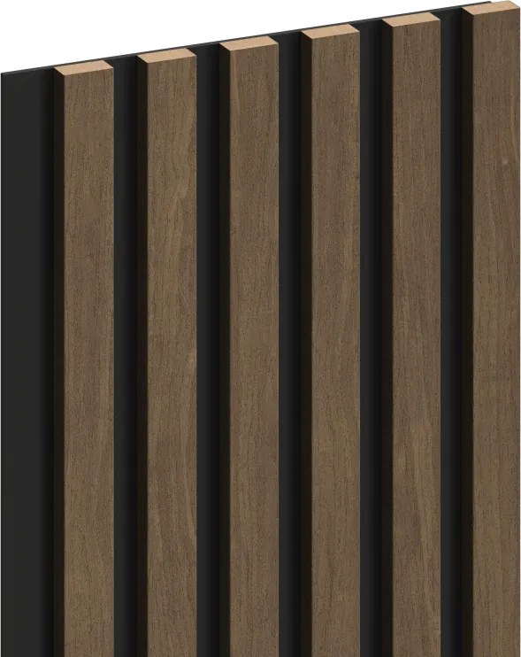 Mexen Lam-B, akustické stěnové lamely 275 × 30 cm, HDF deska 4 mm, technická dýha, ořech kakaový, S100-275307-3015-018
