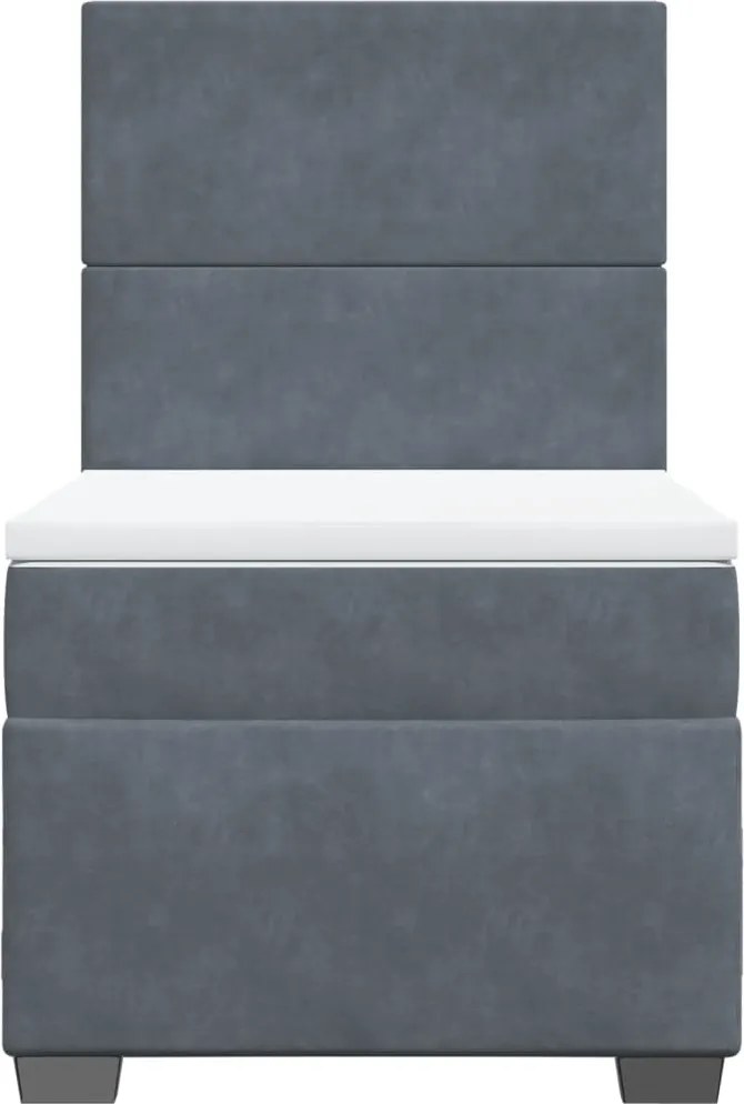 Box spring postel s matrací tmavě šedá 80 x 200 cm samet 3290757