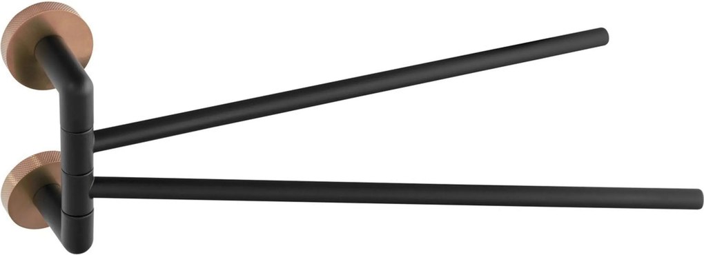 Sapho Larissa - Dvojitý držák ručníků, délka 35 cm, černá/matná měď WS021BC