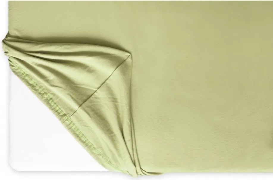 HEDDA Prostěradlo Jersey Lycra premium světle zelené rozměr: 180 x 200 cm