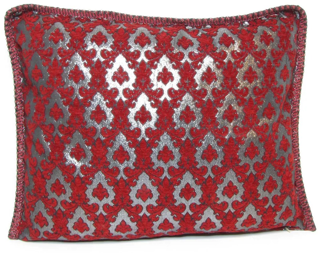 Smilargan Povlak na polštář Amira - stříbrný s červenými ornamenty
