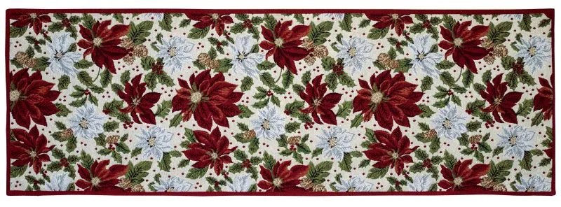 SCANquilt prostírání MOTIV vánoční hvězda bíločervená prostírání cca 30 x 45 cm