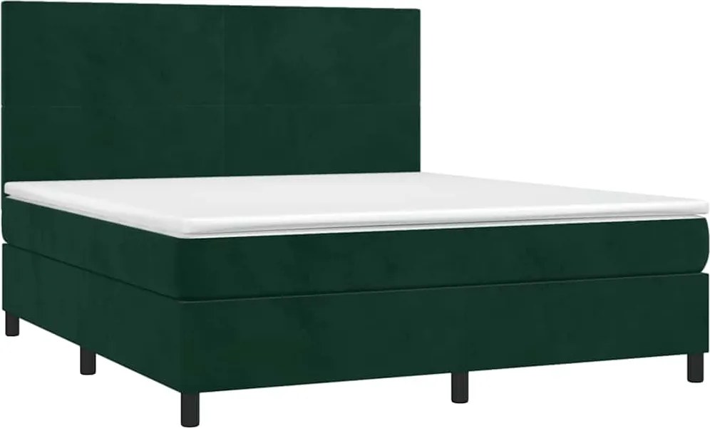 Box spring postel s matrací tmavě zelená 160x200 cm samet 3142914
