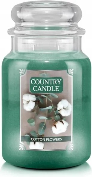 Cotton Flowers – Country Candle – velká vonná svíčka se dvěma knoty