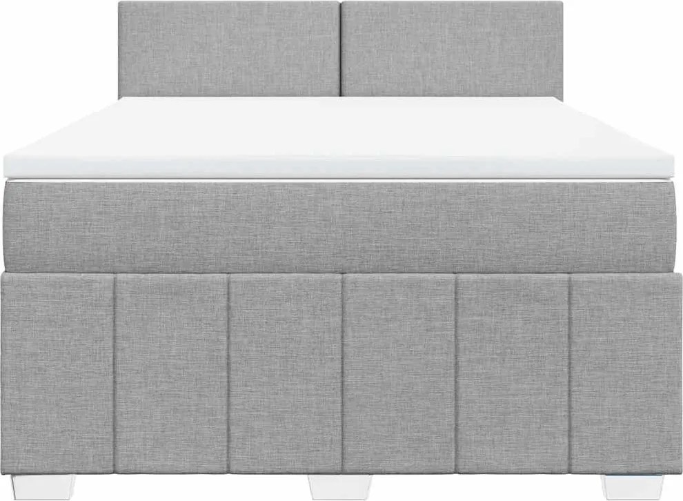 Box spring postel s matrací světle šedá 140 x 200 cm textil 3289384