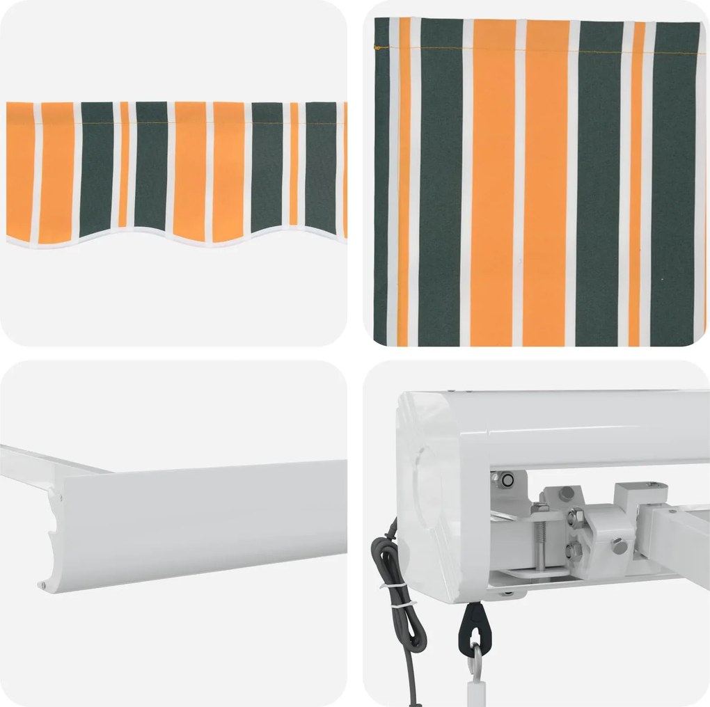 Stahovací markýza Zelená a žlutá 300 x 250 x 165 cm 3330172