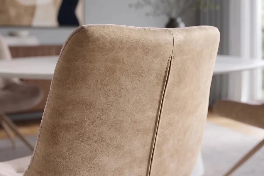 Designová židle Amiyah šampaňská / béžová