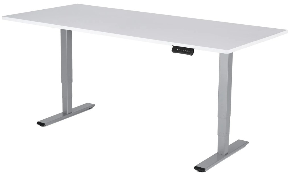 Výškově nastavitelný stůl Liftor 3segmentové nohy šedé,   deska 1800 x 800 x 25 mm bílá