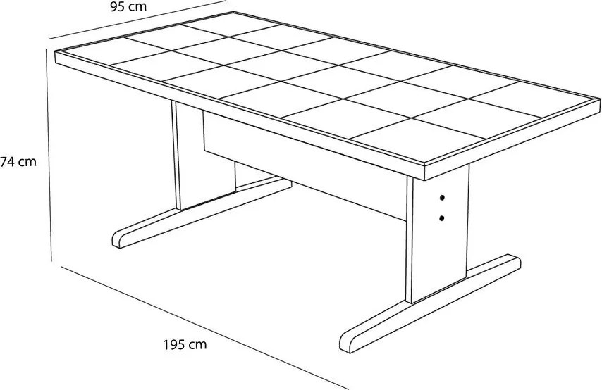 Jídelní stůl v dekoru dubu 95x195 cm Skak – Hübsch
