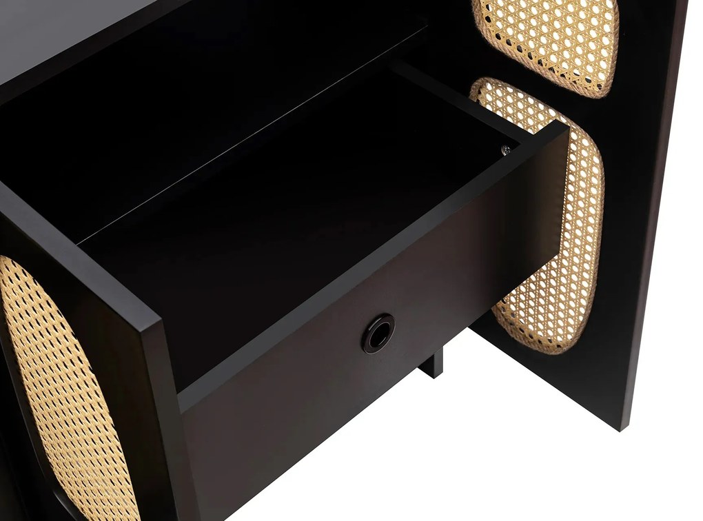 Kalune design Příborník SIMONA černý s vídeňskou pleteninou