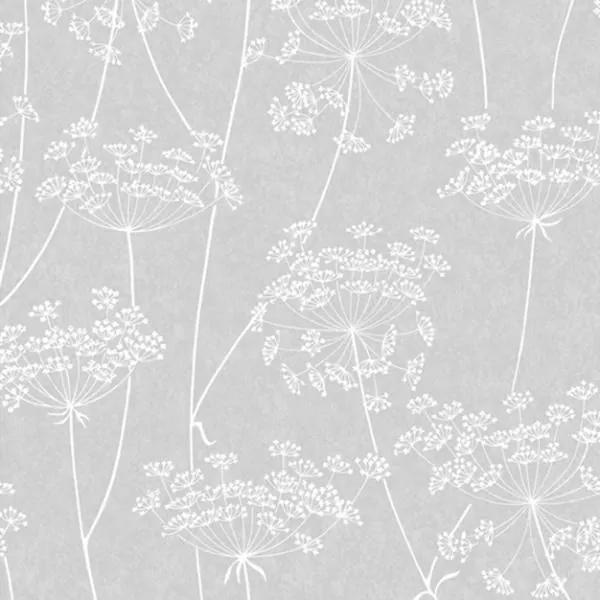 Šedá vliesová tapeta s květy 33-304 | Lepidlo zdarma