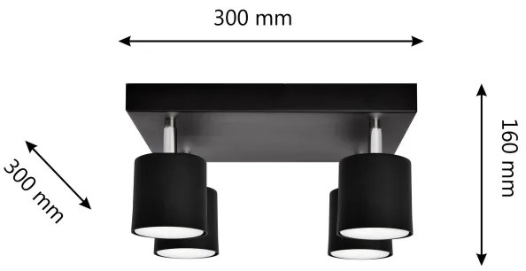 Bodové svítidlo PUNTA 4xGX53/10W/230V černá