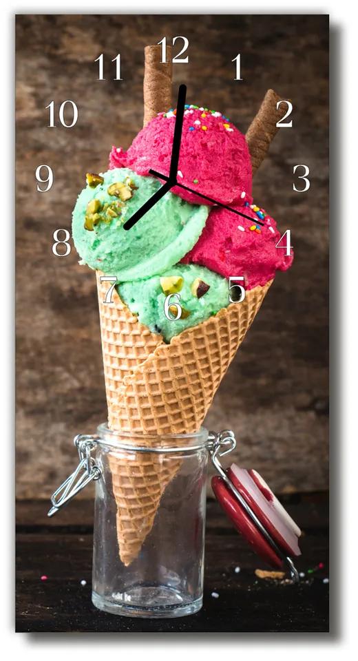 Skleněné hodiny vertikální Barevné ovocné zmrzliny