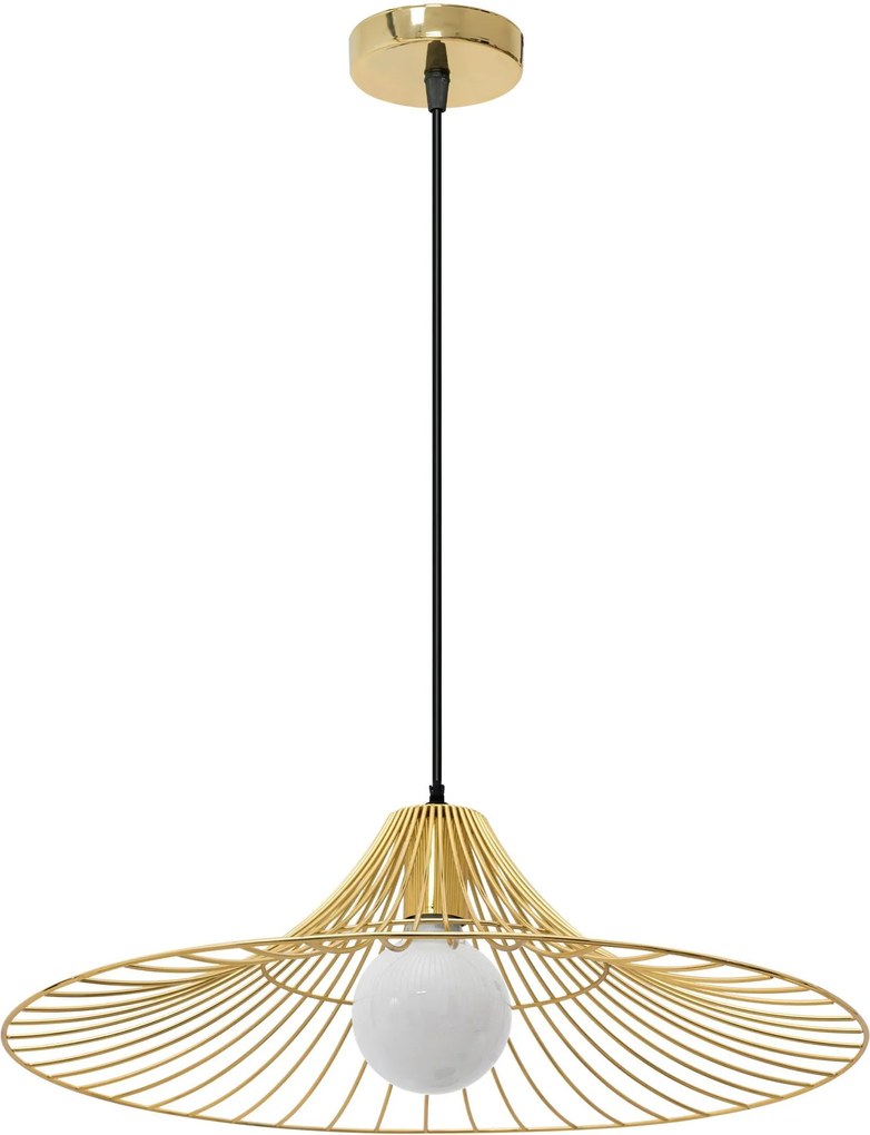 Toolight - Stropní lampa závěsná plochá kulatá 1xE27 APP499-1CP, zlatá, OSW-00612