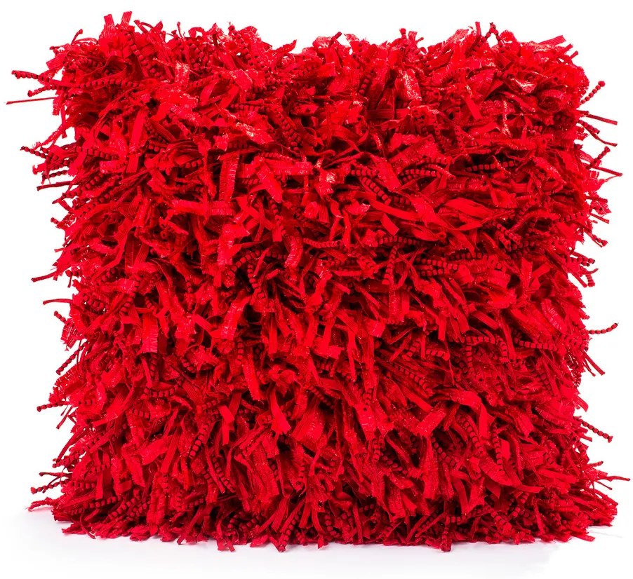 BO-MA Trading Povlak na polštářek Shaggy červená, 45 x 45 cm