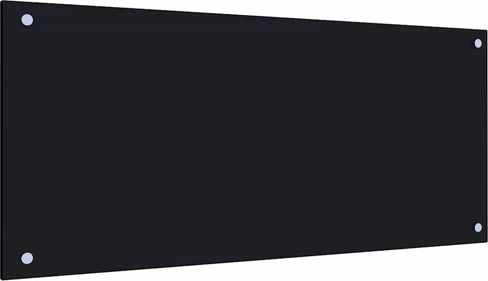 Kuchyňský panel černý 90 x 40 cm tvrzené sklo 249487