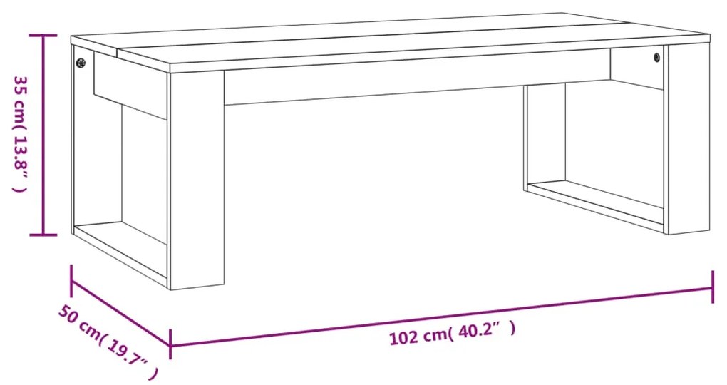 Konferenční stolek bílý 102 x 50 x 35 cm kompozitní dřevo - Default Title