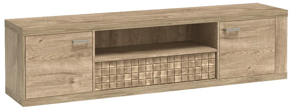 NATURAL | TV stolek N13 se zásuvkou a policemi | 195,5 cm | dub ribbeck