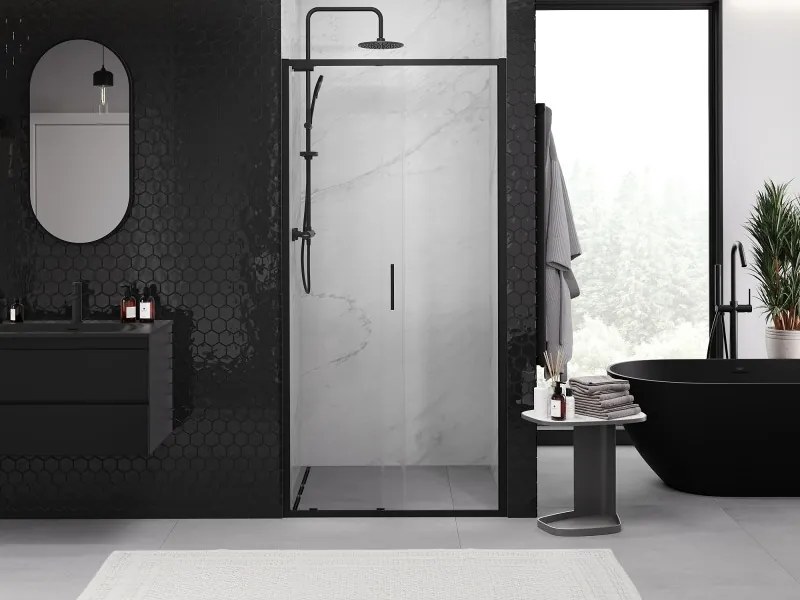 Mexen Exo posuvné sprchové dveře 105 cm, transparentní, černé - 8151-105-000-70-00