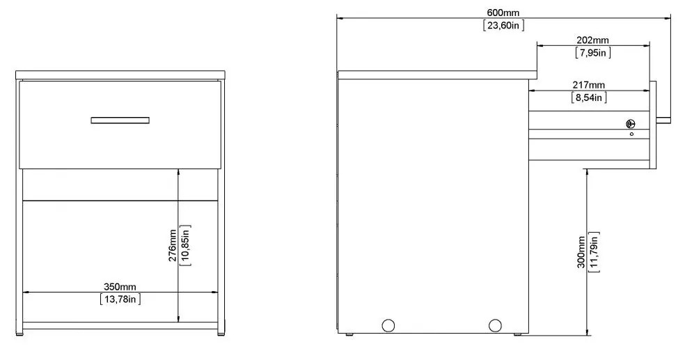 Tvilum Noční stolek Sid 1S bílý