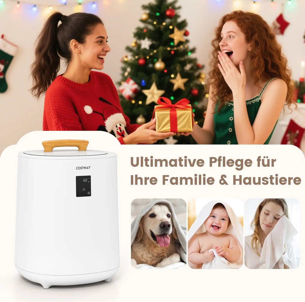 Costway Ohřívač ručníků 18 L stropní ohřívač s LED displejem