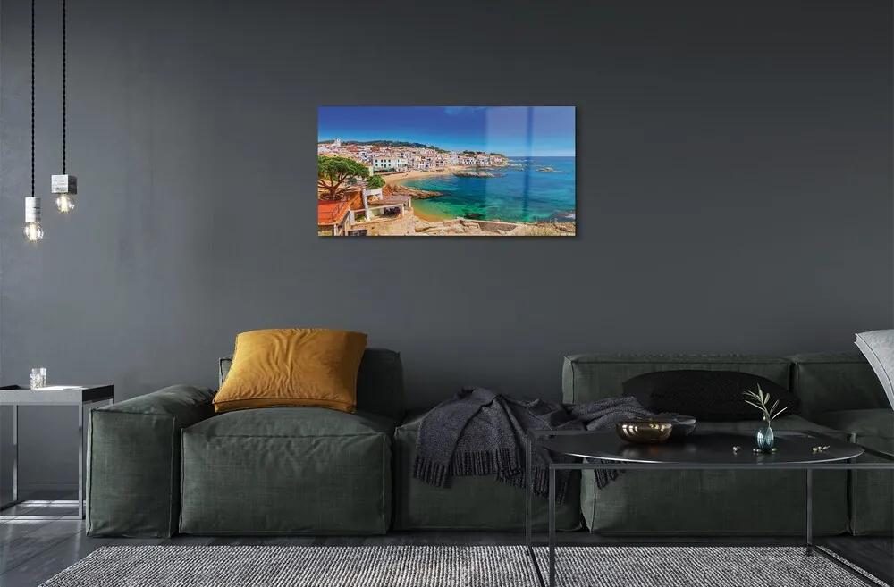Obraz na skle Španělsko coast beach city 100x50 cm