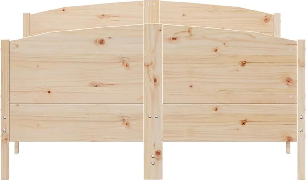 vidaXL Rám postele s čelem voskově 150 x 200 cm masivní borovice [3216170] Barva: Bílá