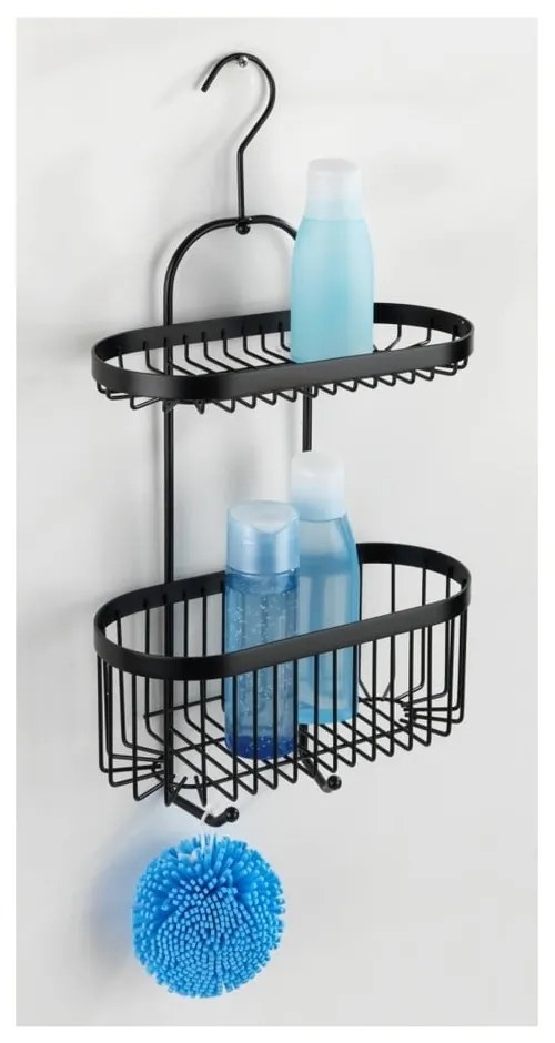 Černý závěsný košík Wenko Classic Plus 2 Tier Caddy
