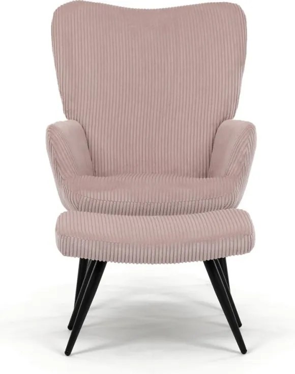 Relaxační křeslo AK-L7285 PINK6, manšestrová látka, růžová (70 x 81) cm