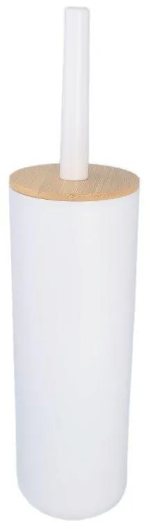 Erga Madera, toaletní WC kartáč na postavení, bílý-hnědý, ERG-YKA-P.MADERA-WHT