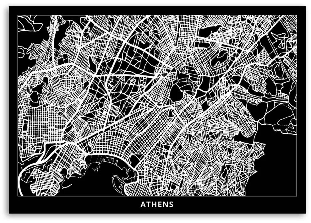 Obraz na plátně Plán města Athény - 90x60 cm