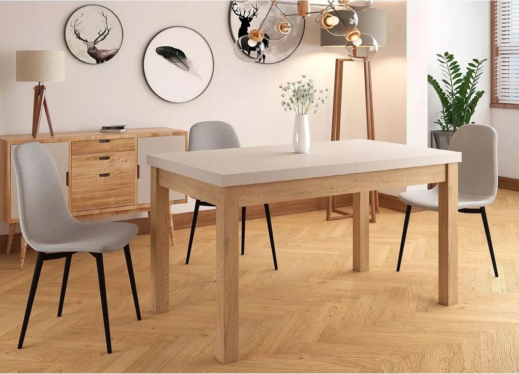 Jídelní stůl Presto 140/218 cm kašmír/dub cremona torro