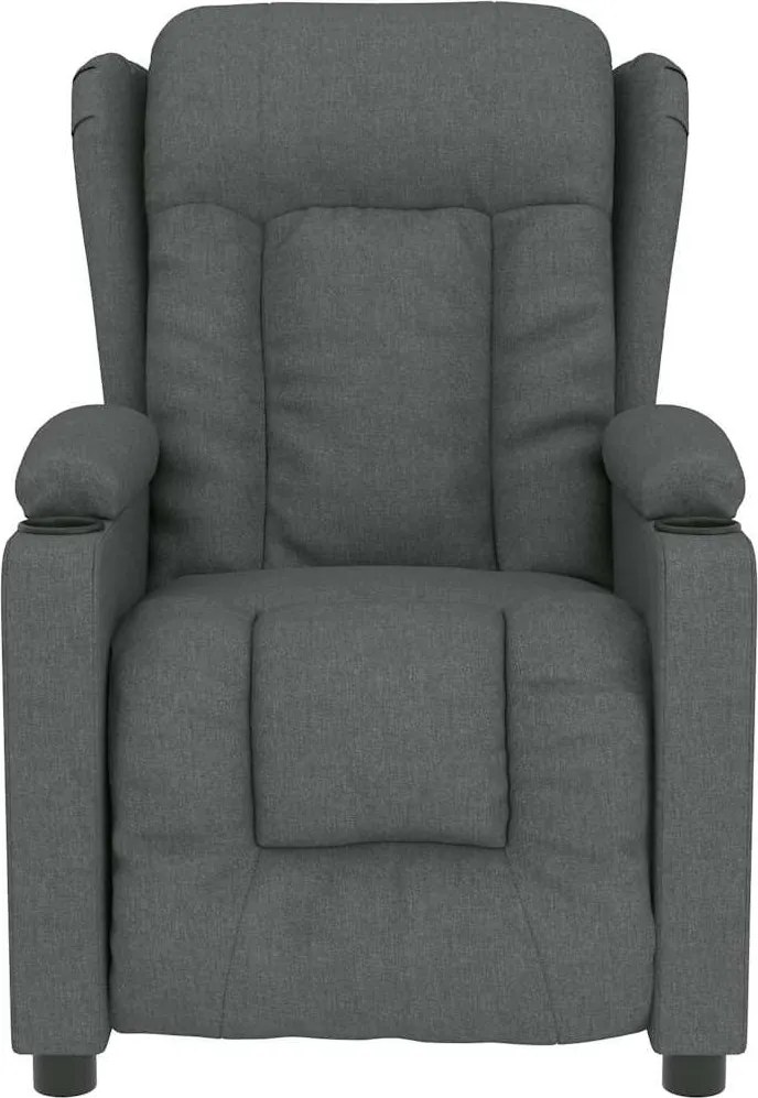 Masážní křeslo tmavě šedé textil 339059