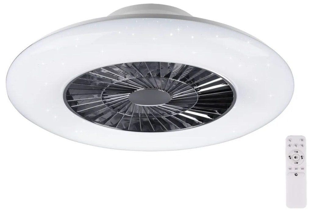 R62402106 TRIO RL Visby stropní LED svítidlo s ventilátorem 40W 4000lm 3000-6000K IP20 bílá s dálkovým ovládáním